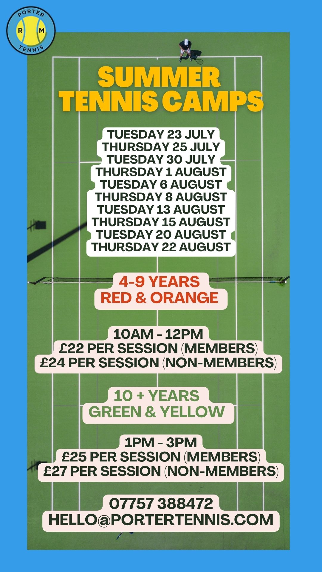 Welcome to Porter Tennis - Amazing tennis coaching for all
